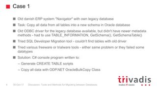 Trivadis TechEvent 2017 Tools and Methods for DB Migrations by Kim Berg ...