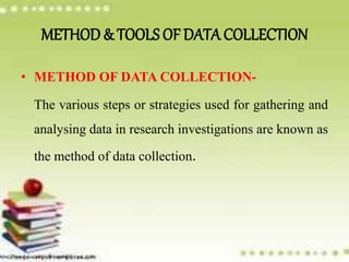Tools and methods of data collection | PPTX
