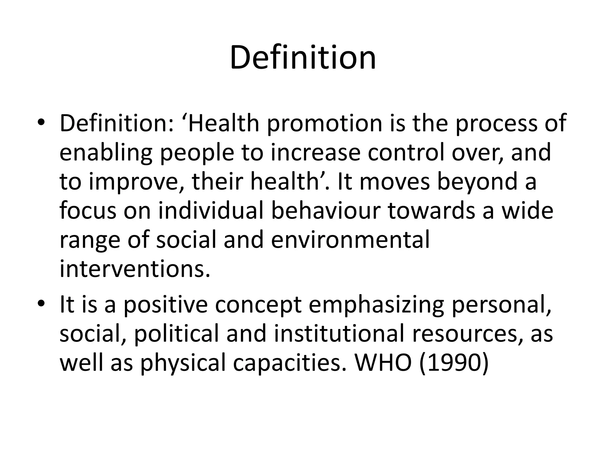 Tools and techniques behaviour change and health promotion | PPTX