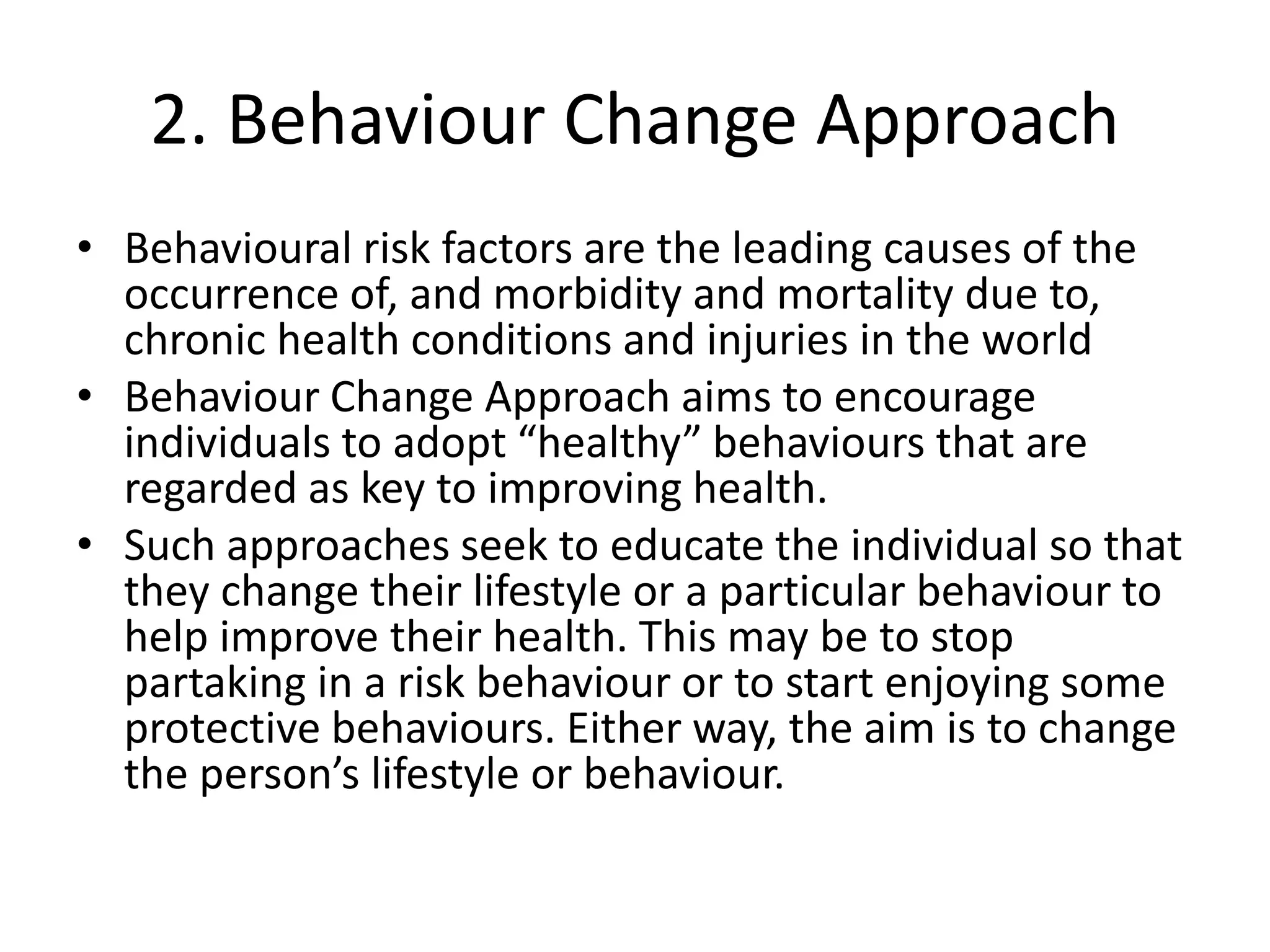 Tools and techniques behaviour change and health promotion | PPTX