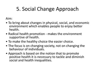 Tools and techniques behaviour change and health promotion | PPTX