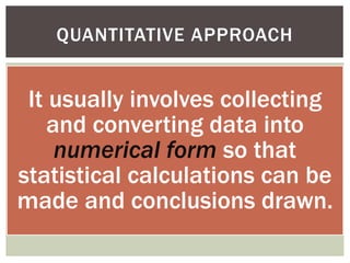 Tools and techniques in qualitative and quantitative research | PPT