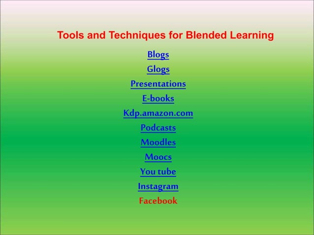 Tools and techniques of blended learning | PPT