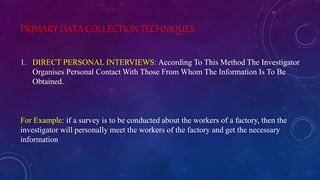 Tools and techniques of data collection | PPT