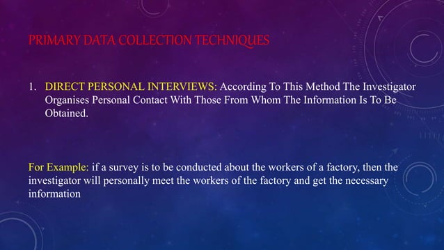 Tools and techniques of data collection | PPT