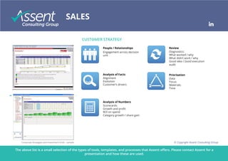 Tools and templates for sales and marketers from Assent CG | PDF