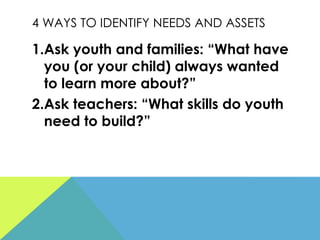 Tools and Tips for Designing a High Quality Youth Development Program | PPT
