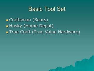 Tools and tool safety | PPTX