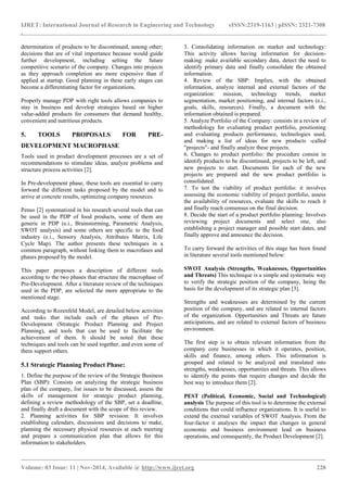 Tools description for product development process management in food ...