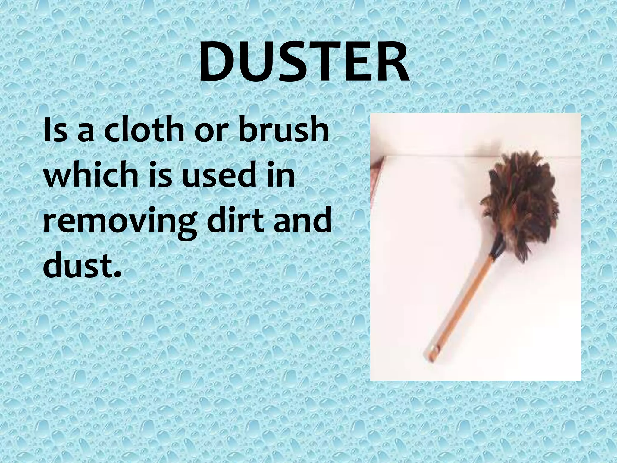 Tools, equipment and paraphernalia used in cleaning,washing | PPTX