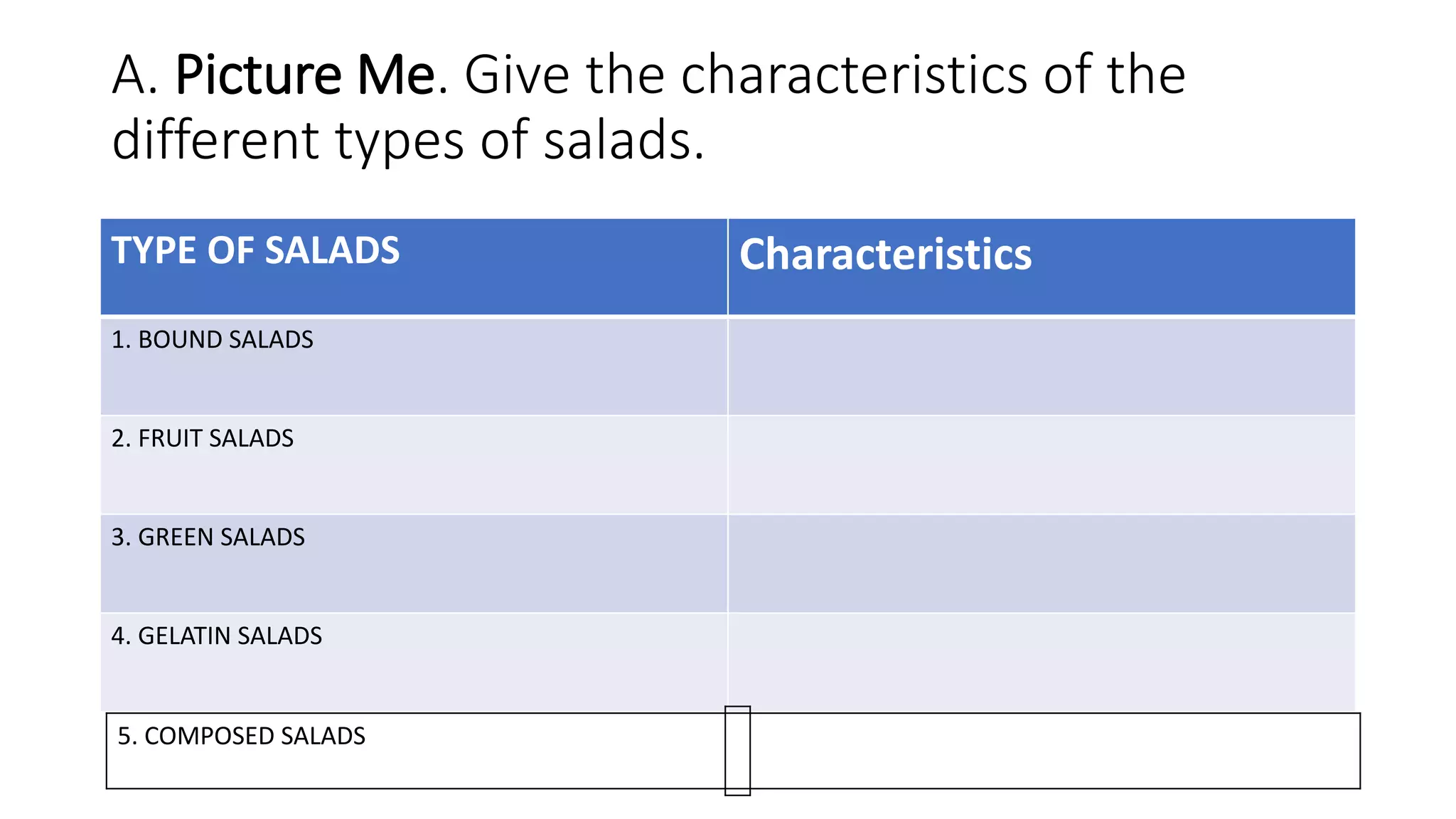 Tools, equipments, utensils needed in preparing salads | PPTX