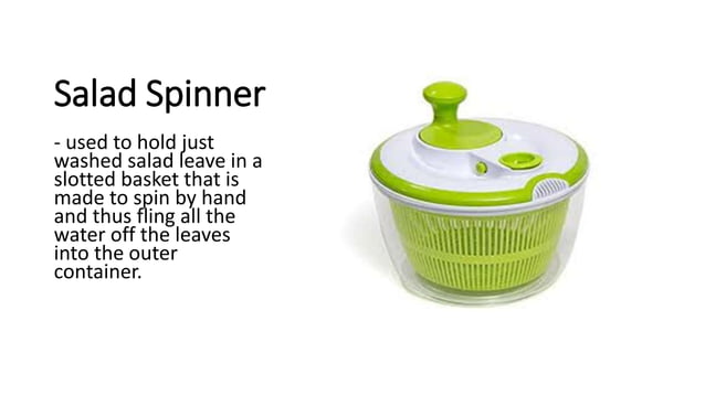 Tools, equipments, utensils needed in preparing salads | PPTX | Home ...
