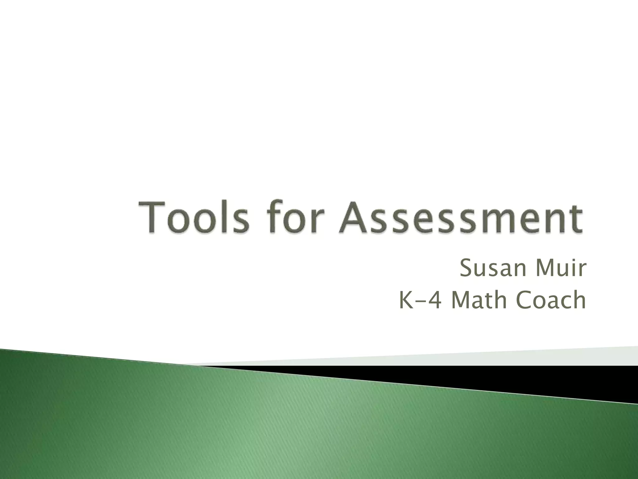 Tools for assessment | PPT