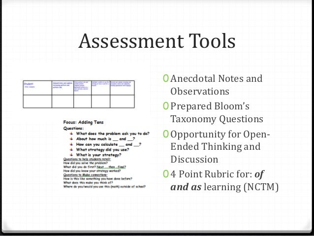 Tools for Assessment