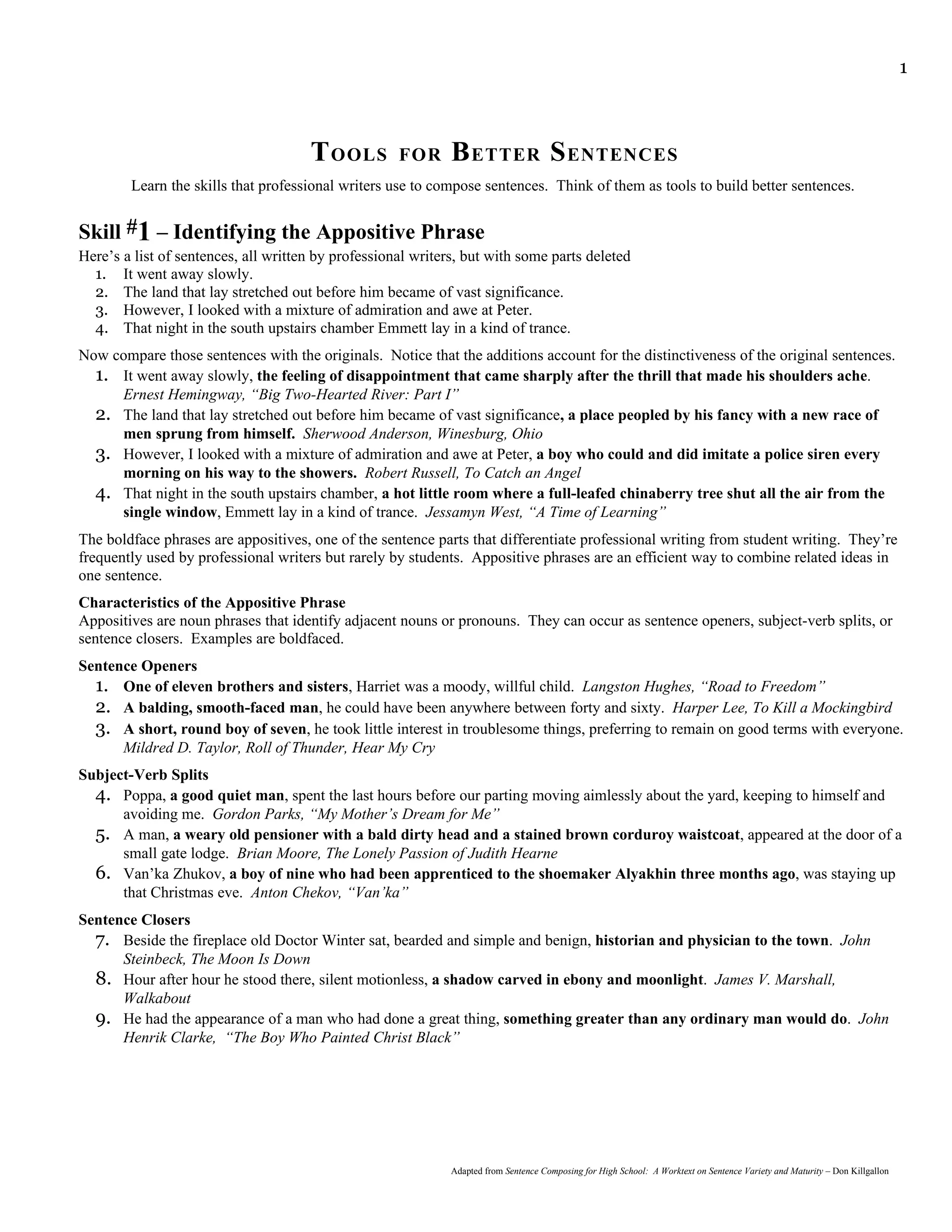 Tools for better_sentences | DOC