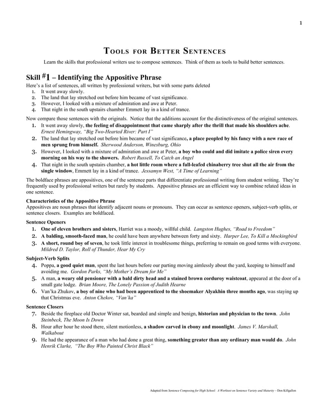 Tools for better_sentences | PDF