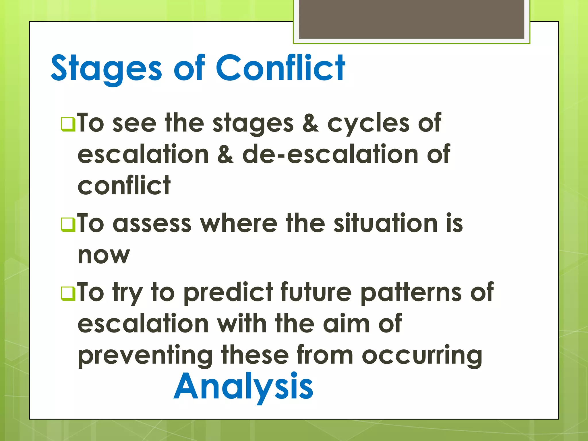 Tools for conflict analysis | PPTX