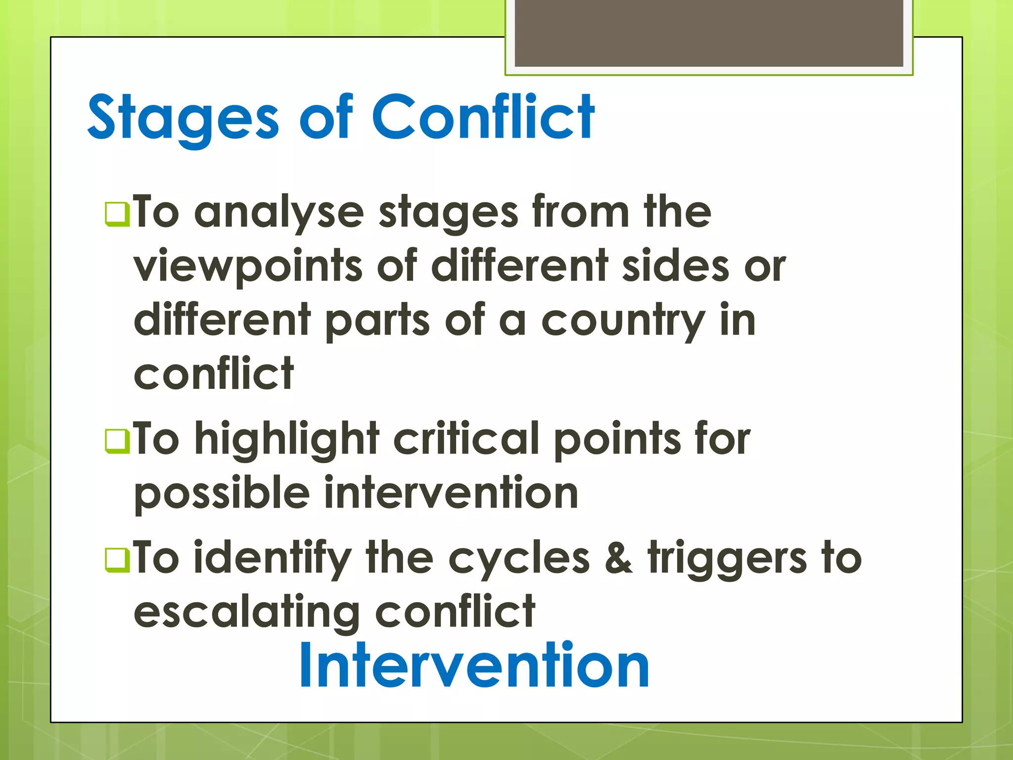 Tools for conflict analysis | PPTX