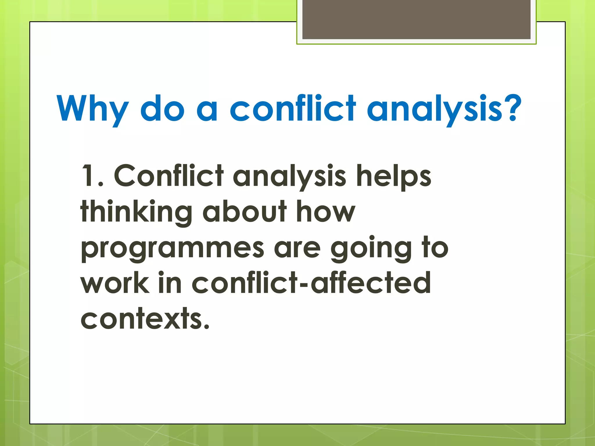 Tools for conflict analysis | PPTX