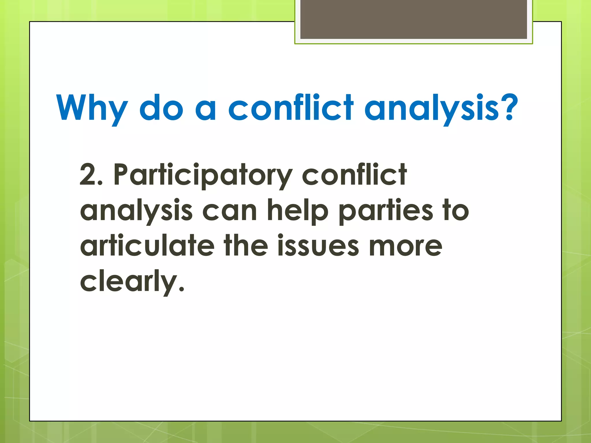 Tools for conflict analysis | PPTX