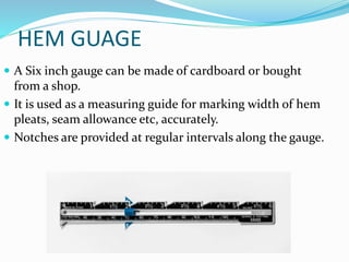 Tools for garment construction | PPTX