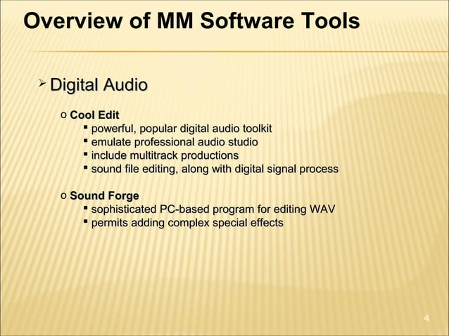 Basic Software Tools for multi-media | PPT
