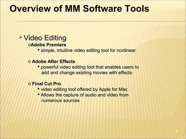 Basic Software Tools for multi-media | PPT