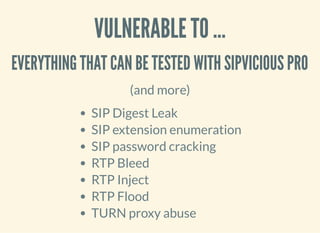 Tools for offensive RTC Security: introducing SIPVicious PRO and the ...