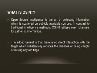 Tools for Open Source Intelligence (OSINT) | PPTX