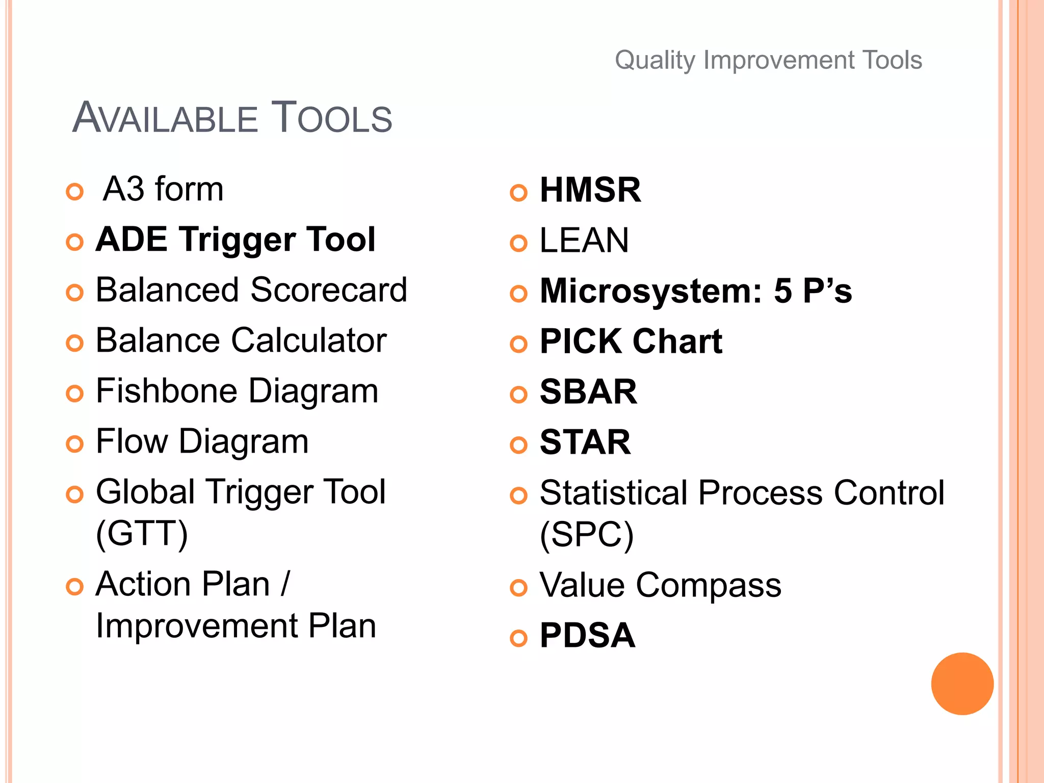 Tools for Quality Improvement | PPTX | Business | Business and Finance