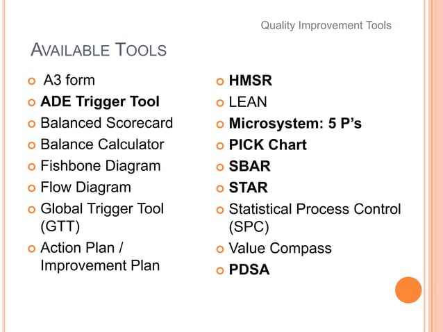 Tools for Quality Improvement | PPTX | Business | Business and Finance
