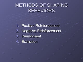 Tools for shaping the behavior | PPT
