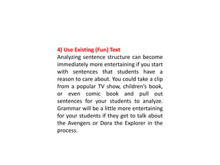 Tools for teaching grammar | PPTX | Secondary Education | Education