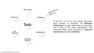 Research tools in action research | PPT