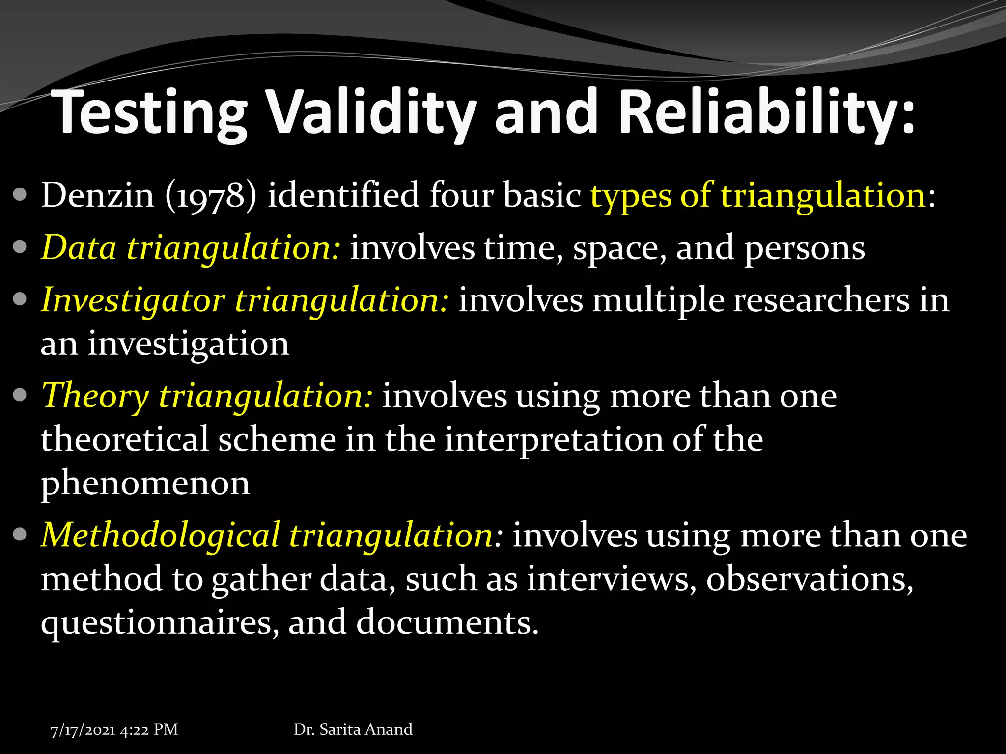 Tools in Qualitative Research: Validity and Reliability | PPSX