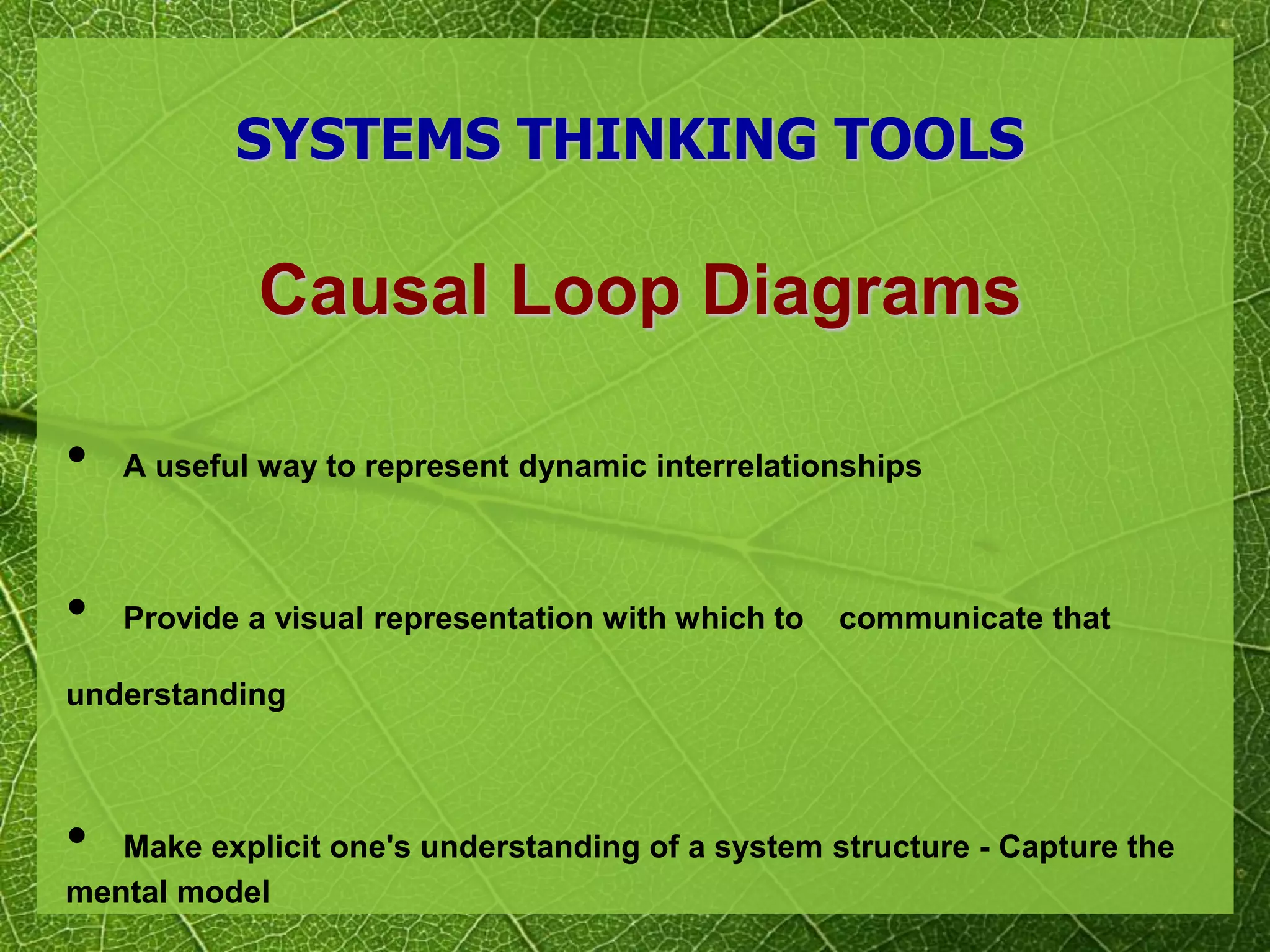 Tools in systems thinking | PPTX