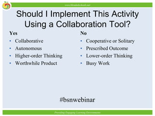 Introduction to Best Practices for Using Collaborative Tools in the Blended Classroom | POTX