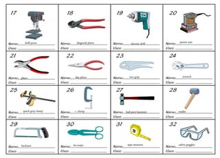 Mechanical Hand Tools Names