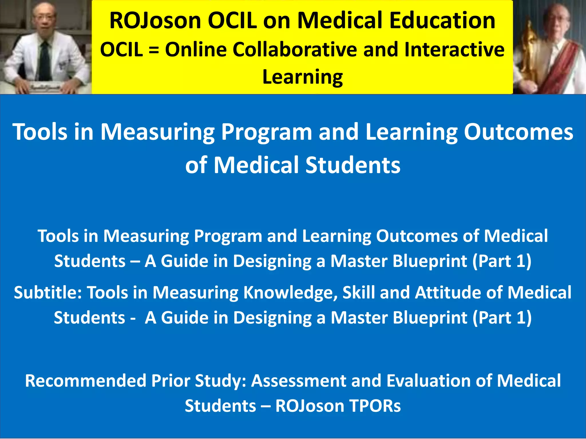 Tools in Measuring Program and Learning Outcomes - A Guide in Designing ...