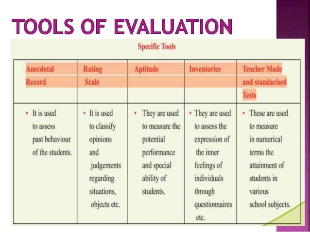 Tools n techniques of evaluation