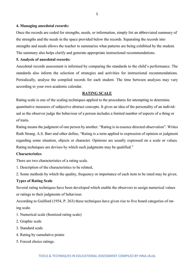 Tools of assessment | PDF