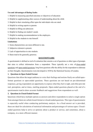 Tools of assessment | PDF