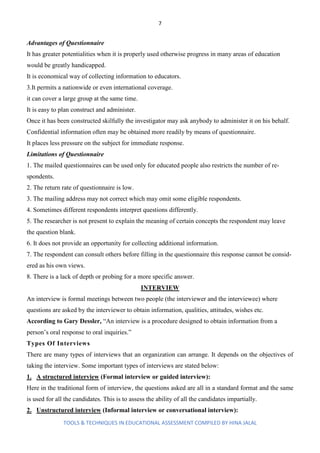 Tools of assessment | PDF