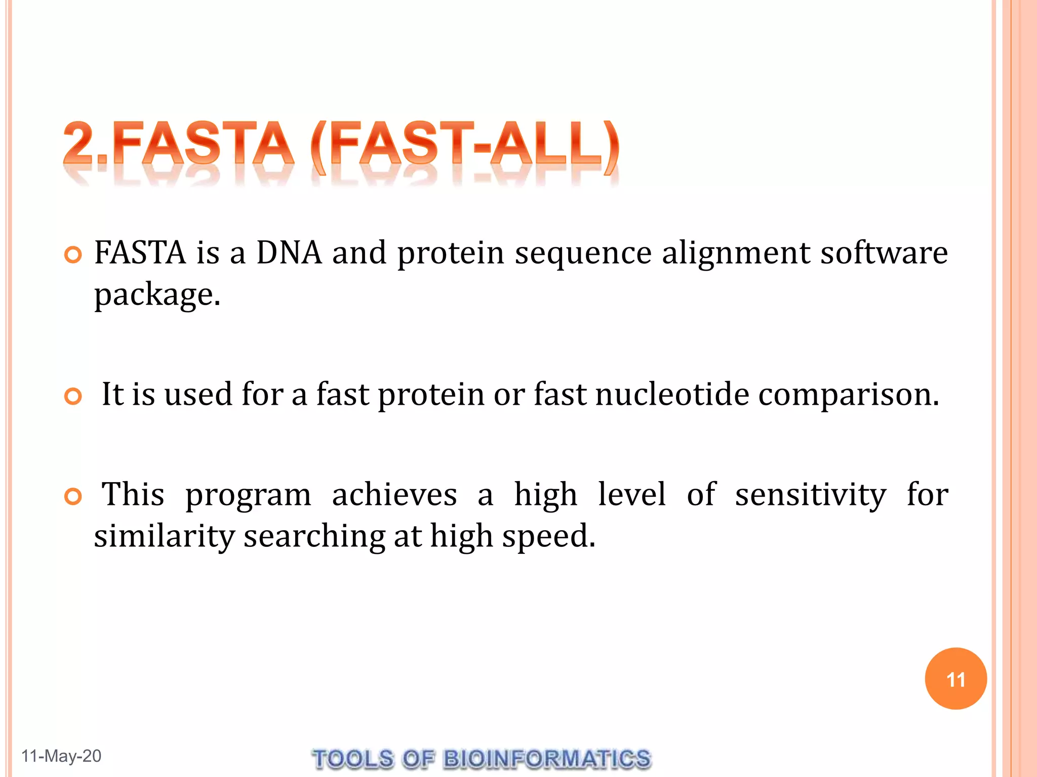 Tools of bioinforformatics by kk | PPTX