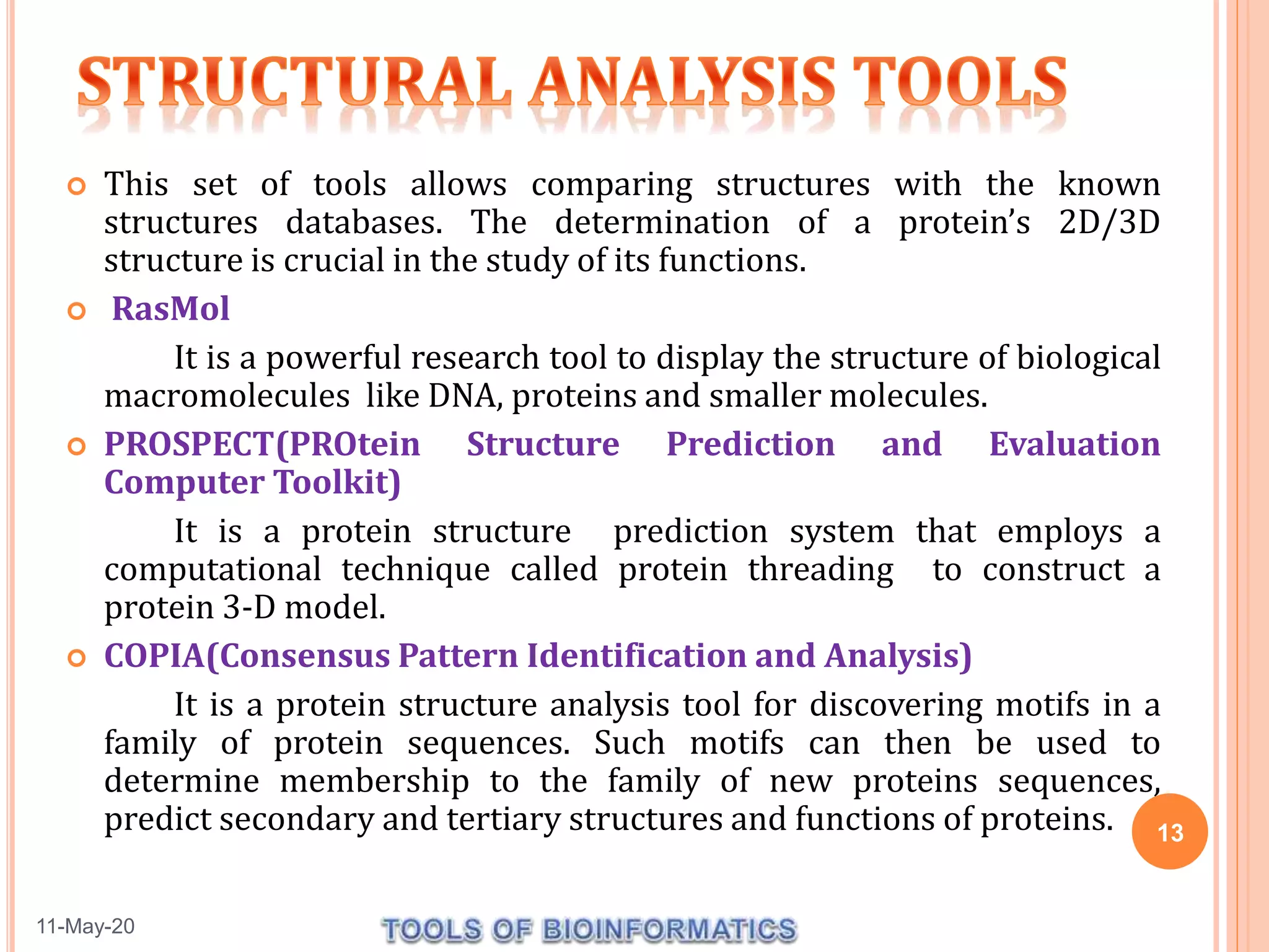 Tools of bioinforformatics by kk | PPTX