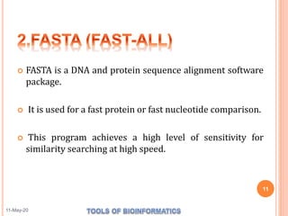 Tools of bioinforformatics by kk | PPTX