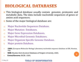 Tools of bioinforformatics by kk | PPTX
