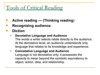 Tools of critical reading | PPT