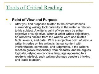 Tools of critical reading | PPT