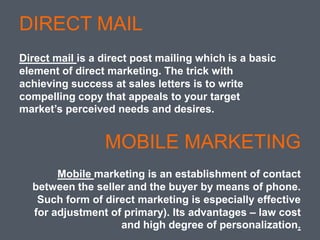 Tools of direct marketing | PPTX